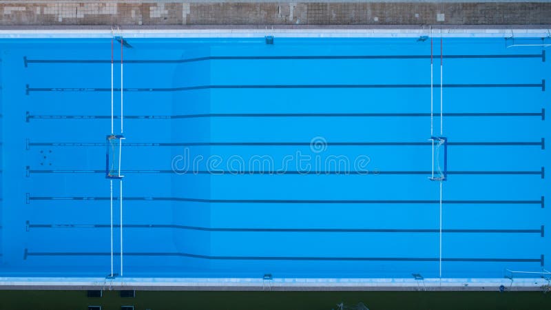 Top Down View of Swimming Pool for Water Polo Stock Image - Image of ...