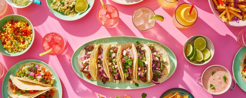 Mexican Tacos Flying in the Air Exploding with Flavour and Bursting ...
