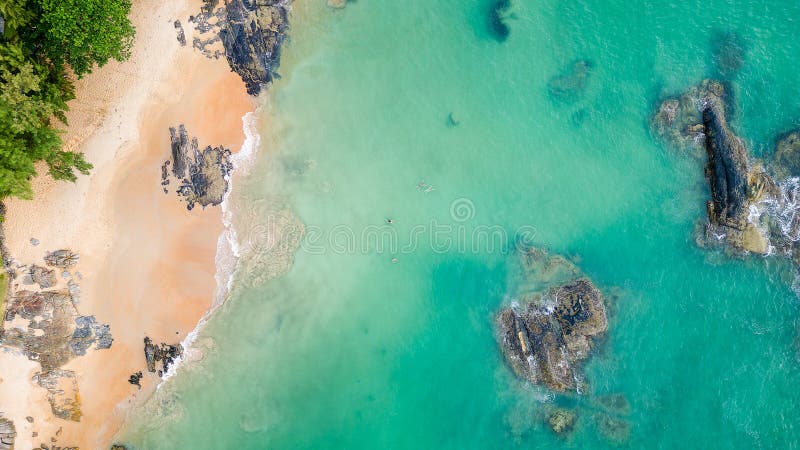 Top Down View of a Tropical Beach and Ocean (Andaman Sea Stock Photo ...