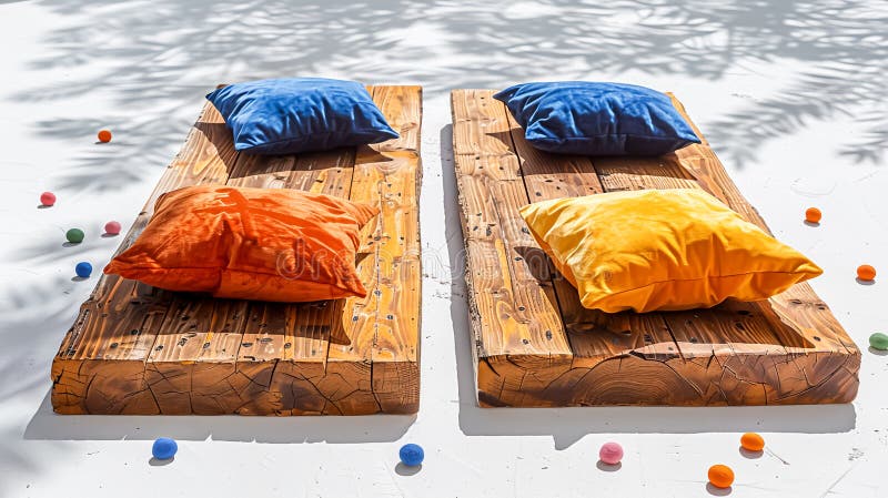 Cornhole Competing in a Lively Summer Backyard for Family Fun and ...