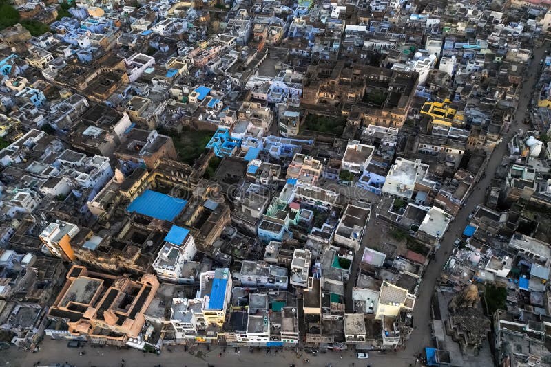 Top Down View of Typical Homes in Bundi Town, Rajasthan, India Stock ...