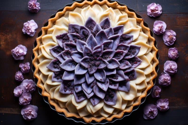 Top-down View of an Unbaked Blueberry Pie Stock Photo - Image of food ...
