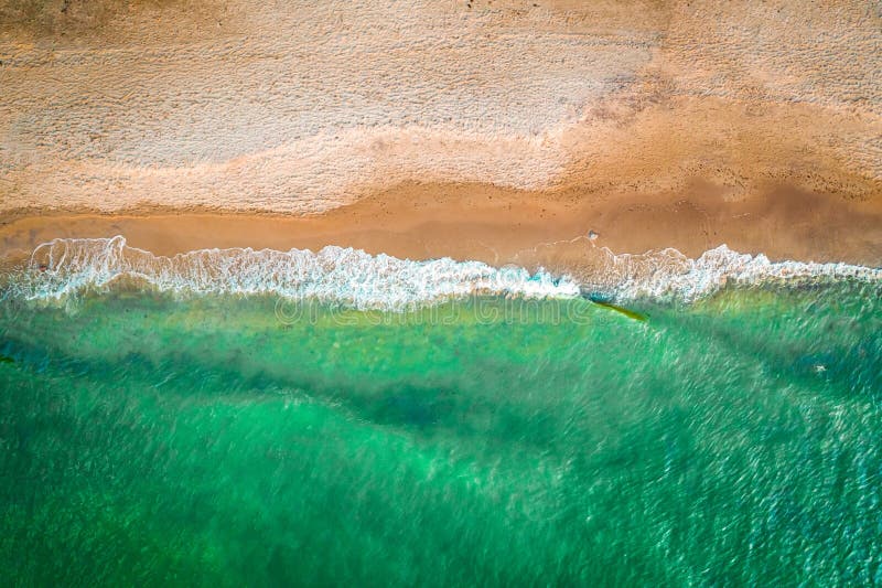 Top Down View of Waves and Beach, Baltic Sea Stock Photo - Image of ...