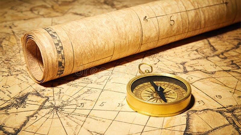 Aged Nautical Map Displays Gridlines Stock Photos - Free & Royalty-Free ...