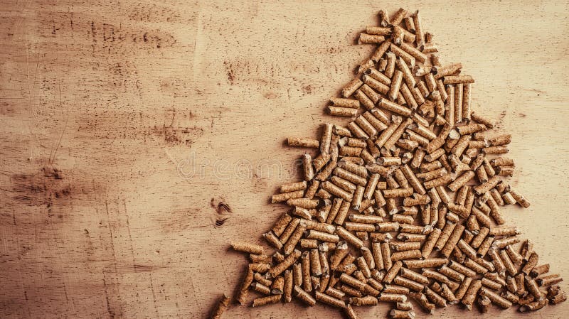 A Top-down View of Wood Pellets Meticulously Arranged in the Shape of a ...