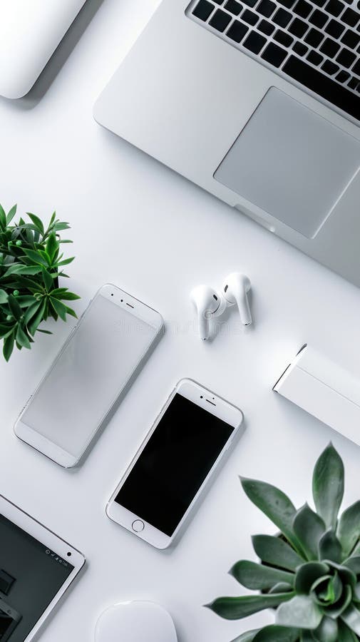 Top Down View on a Workstation in an Office.Generative AI Stock ...