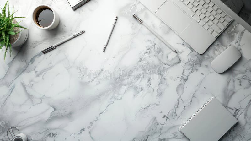 Top Down View on a Workstation in an Office.Generative AI Stock ...