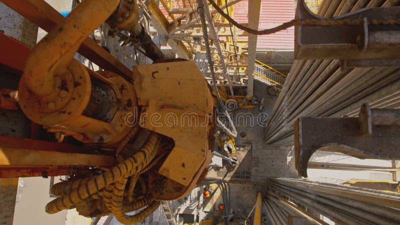 Top Drive System and Derrick of Oil Drilling Rig Stock Footage - Video ...