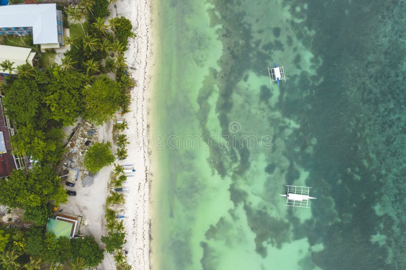 Top Drone View of Libaong Beach in Panglao, Bohol, Philippines Stock ...