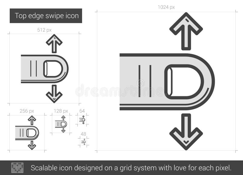 Swipe Up Line Icon. Touch Screen Gestures Vector Illustration Isolated ...