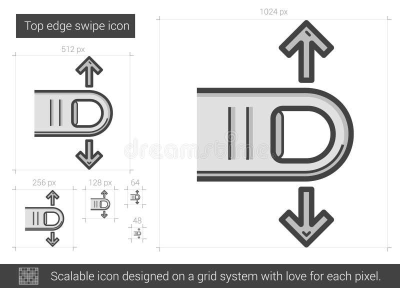 Edge Swipe Pixel Perfect White Linear Icon for Dark Theme Stock Vector ... Edge Swipe Pixel Perfect White Linear Icon for Dark Theme Stock Vector ...