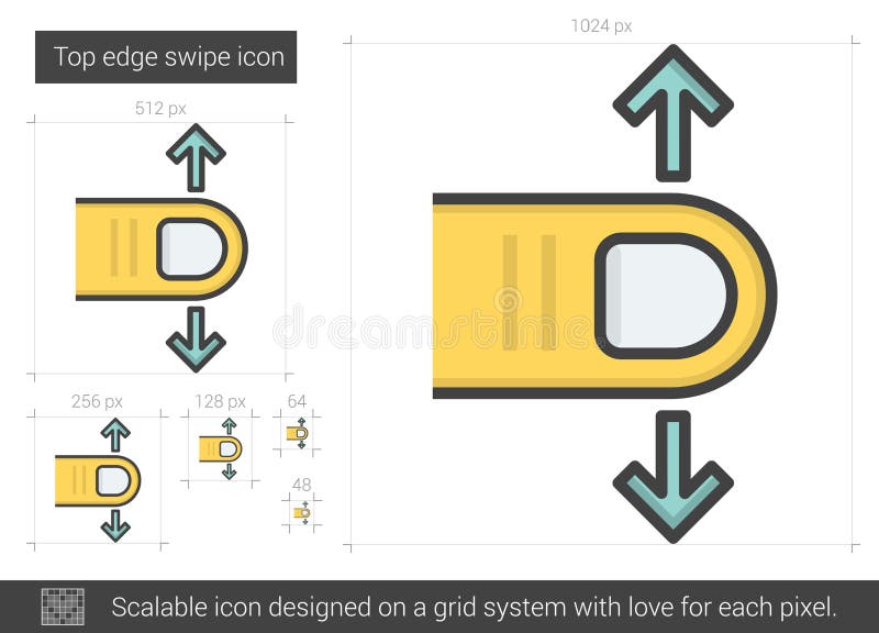 Swipe Up Line Icon. Touch Screen Gestures Vector Illustration Isolated ...