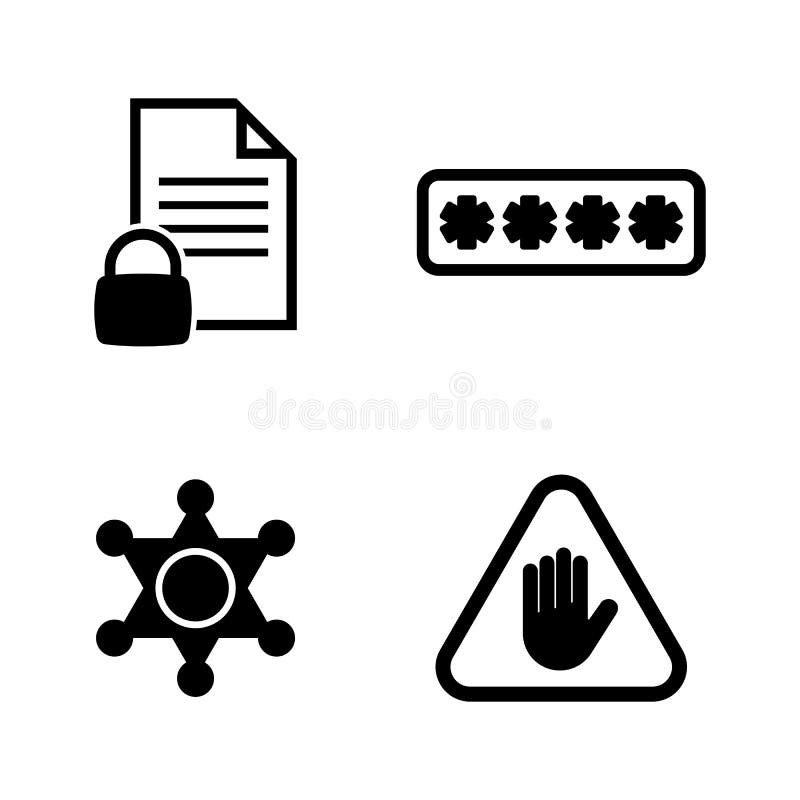 Top Electronic Security. Simple Related Vector Icons Stock Illustration ...