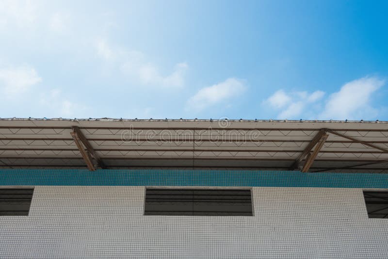 Top of Factory Building with Copy Space Stock Photo - Image of ...