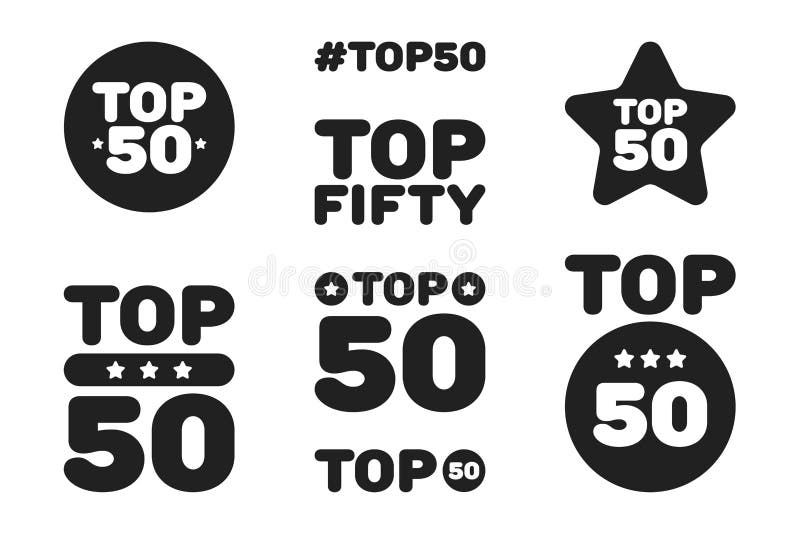 Top Ten 10 Black and White Icon Set. Vector Illustration Stock Vector ...