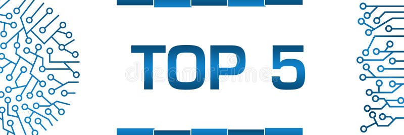 Top Five Blue Circuit Circular Left Right Banner Stock Illustration ...