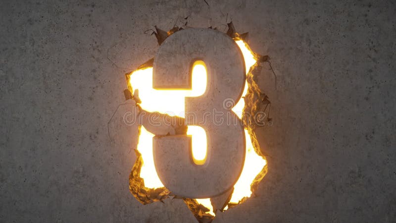 Top Five Countdown, Bright Light Behind the Broken Concrete Wall, 3d ...