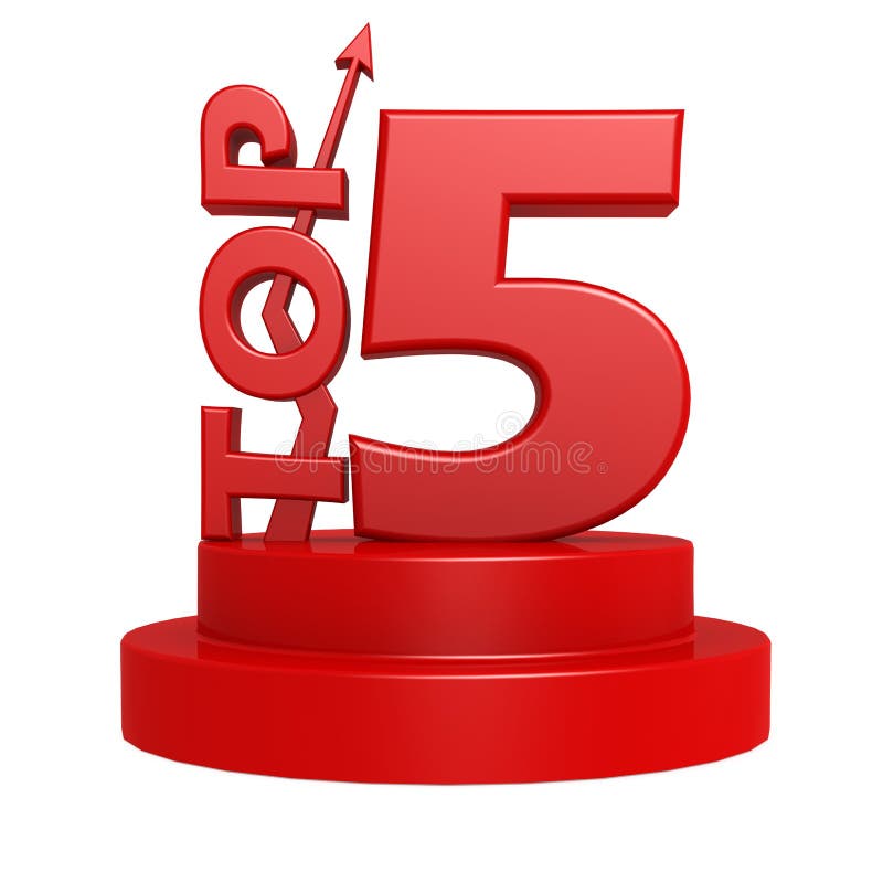 Top five red stock illustration. Illustration of chart - 48487217