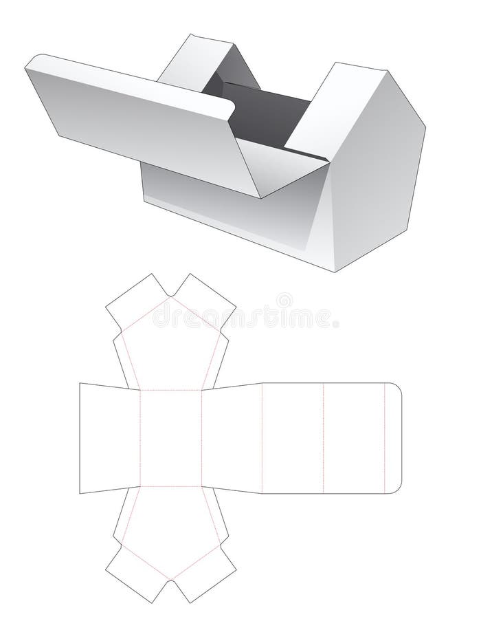 Top Flip House Shaped Box Die Cut Template Stock Vector - Illustration ...