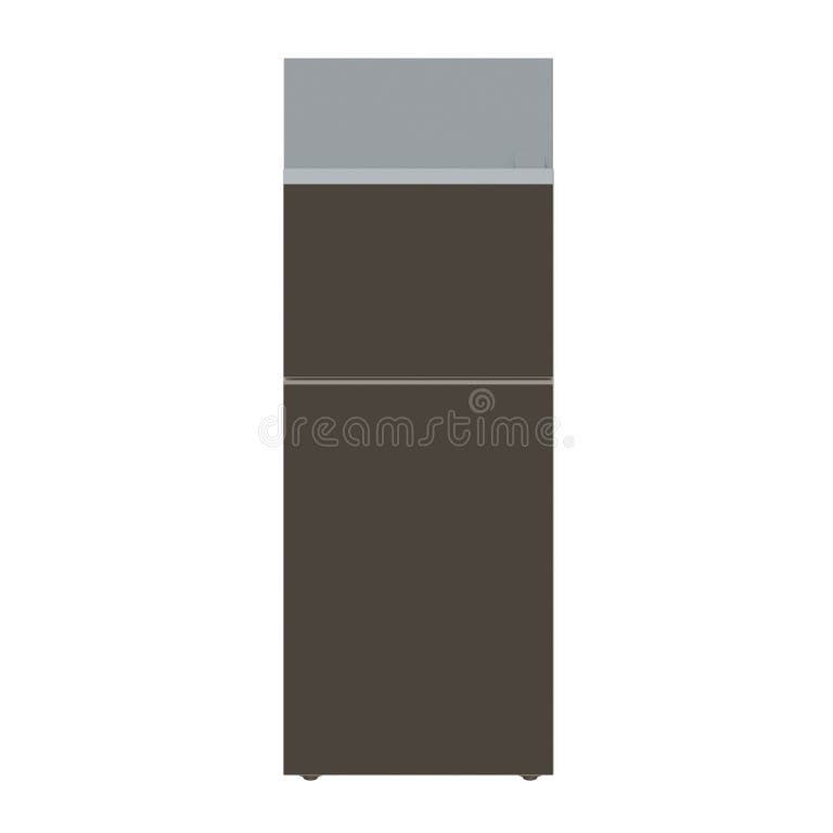 Top Freezer Refrigerator Top Front View 3D Render Illustration Stock ...