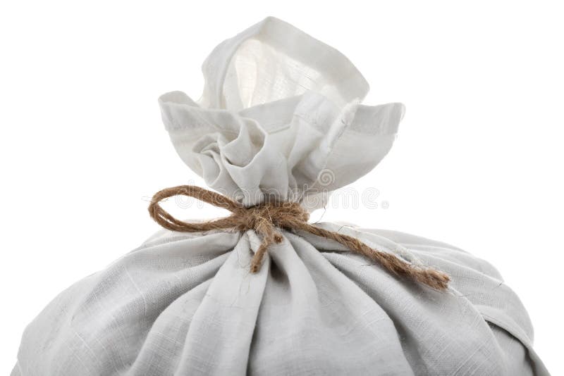 Full White Sack Tied by Rope Stock Image - Image of single, full: 21958671