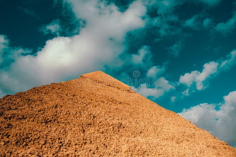 Top of the Giza Pyramid in Egypt Cairo, Top Made of a Different ...