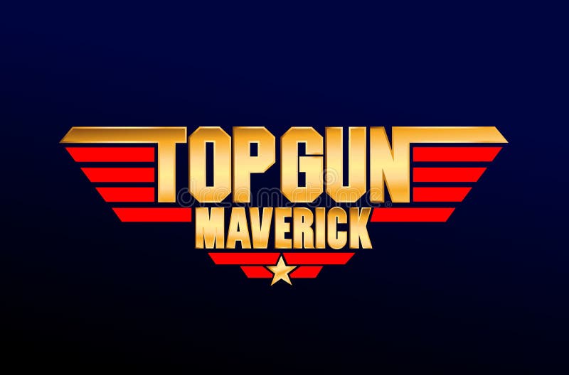 Top Gun Golden Typography Png File Vector Editorial Stock Image ...