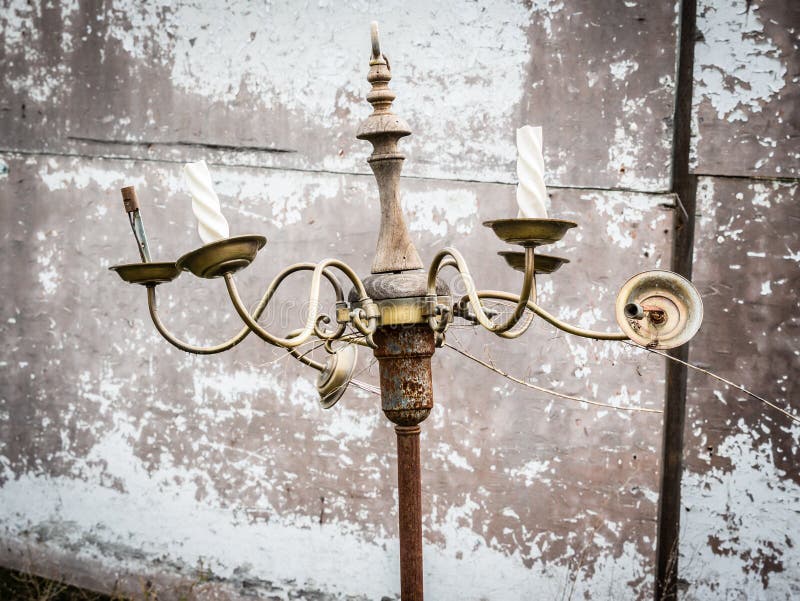 Top Half of an Old Rusty Broken Floor Lamp Stock Image - Image of ...