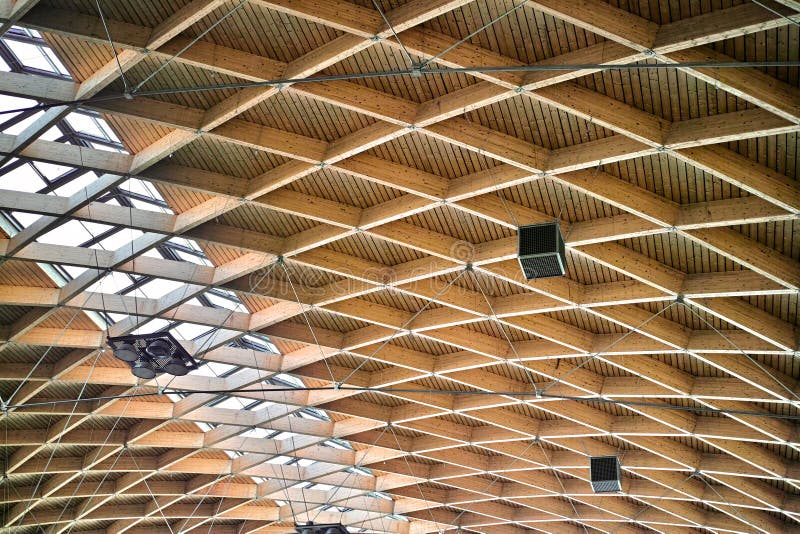 Ceiling in the hangar stock image. Image of illuminated - 174987697