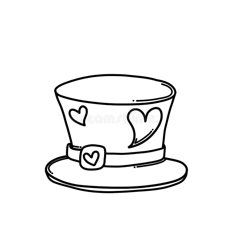 Top Hat Doodle Vector Icon. Drawing Sketch Illustration Hand Drawn ...