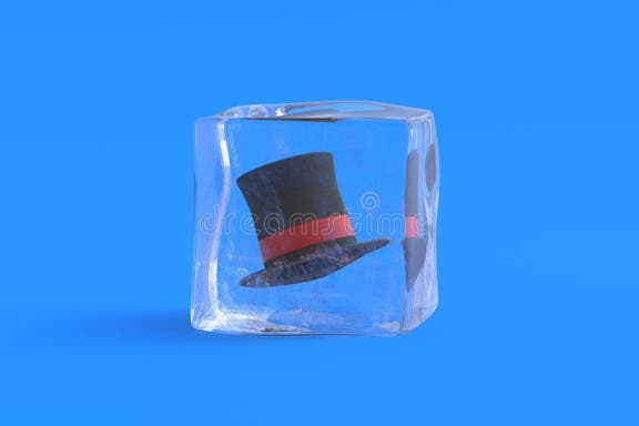 Top hat in ice cube stock illustration. Illustration of magic - 269883472