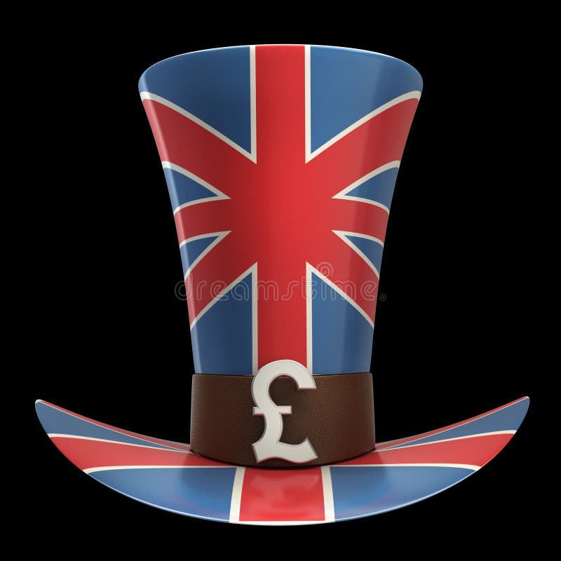 TOP Hat of UK Isolated on Black Stock Illustration - Illustration of ...