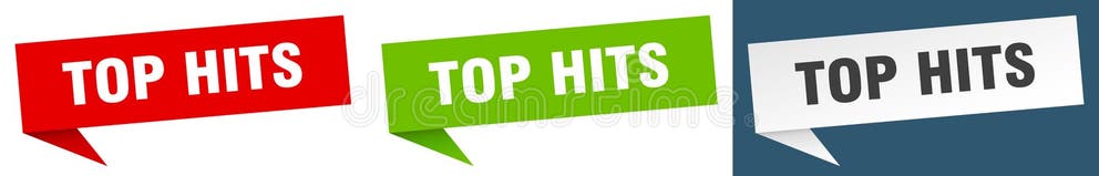 Top Hits Banner. Top Hits Speech Bubble Label Set Stock Vector ...