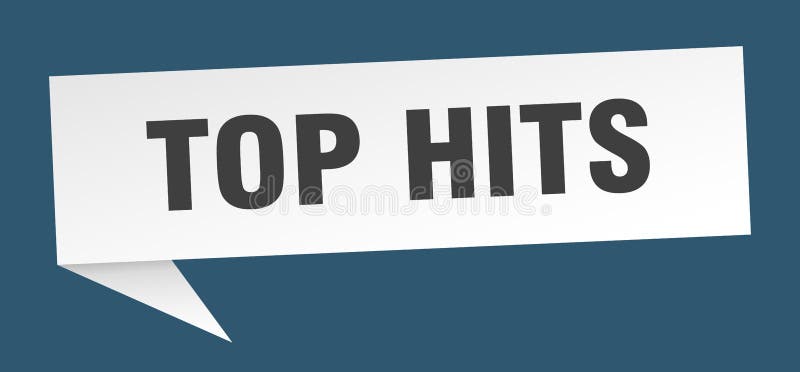 Top Hits Banner Template. Ribbon Label Sign. Sticker Stock Vector ...
