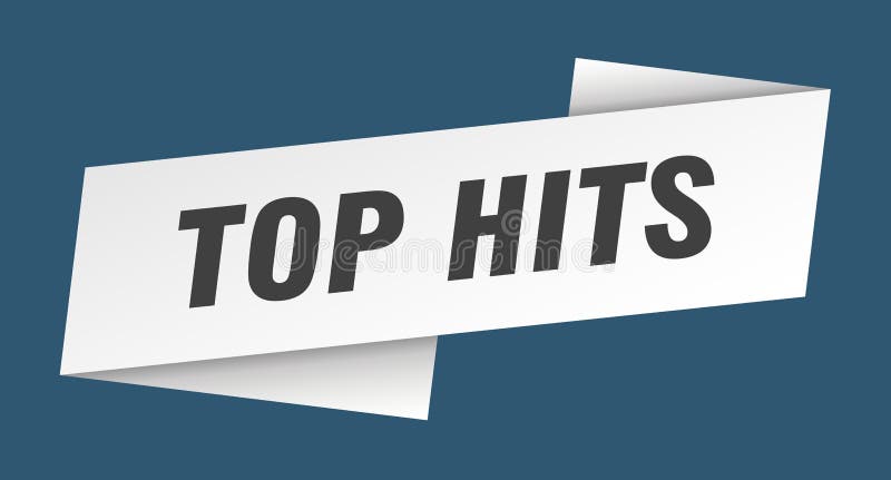 Top Hits Banner Template. Ribbon Label Sign. Sticker Stock Vector ...