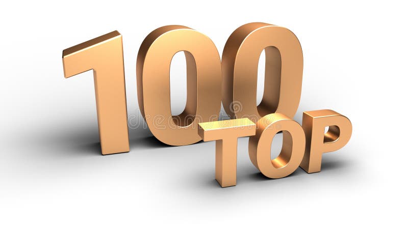 Top Hundred. Isolated on White Background. 3D-rednering. Stock ...