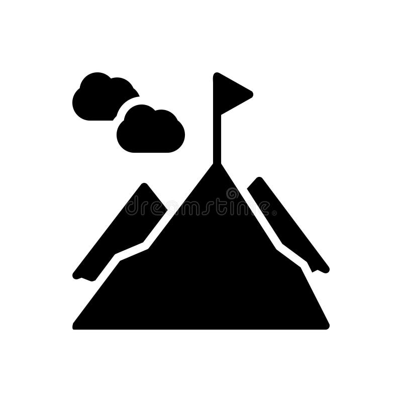 Black Solid Icon for Top, Peak and Mountain Stock Vector - Illustration ...