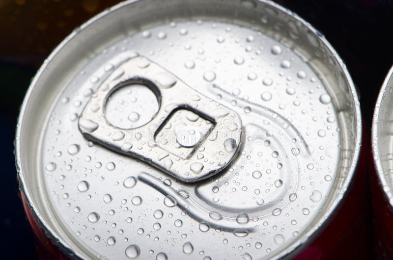 Top of an Iron Can. Can Lid with a Drink of Cola Stock Image - Image of ...