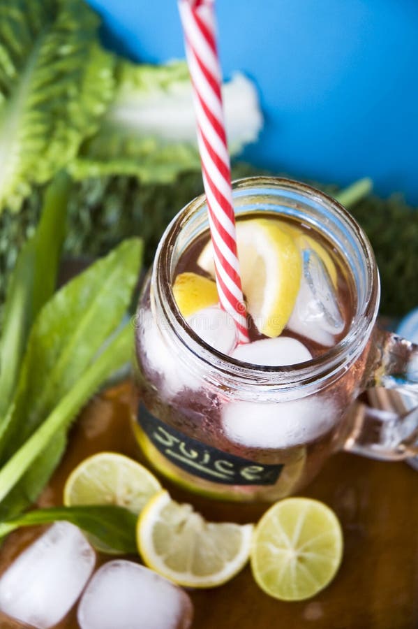 Top of juice mug stock photo. Image of straw, citrus - 53644662