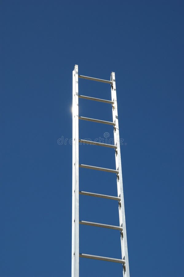 Top of the Ladder stock image. Image of steel, blue, climbing - 28982457