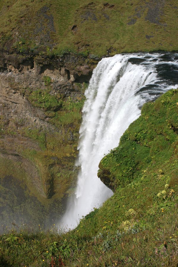 Top of a large waterfall stock photo. Image of icelandic - 8692798