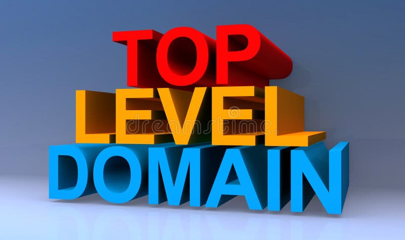 Top level domain on blue stock illustration. Illustration of address ...