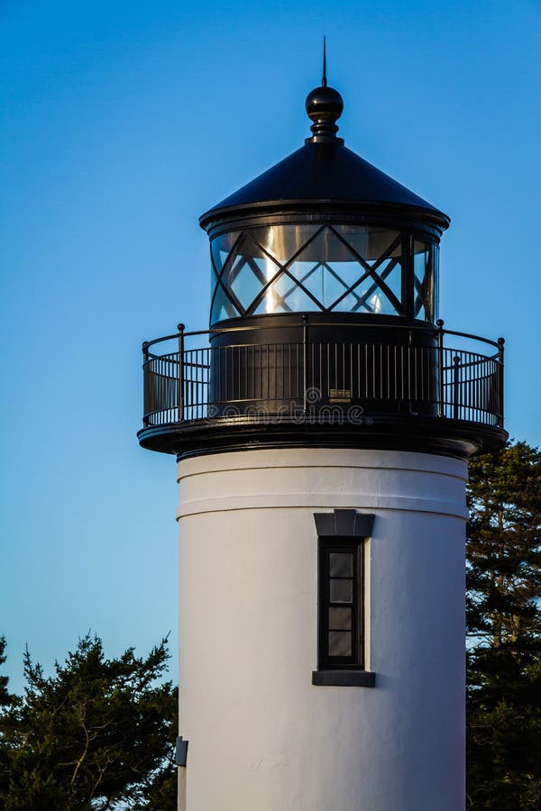The Top of a Lighthouse in Daylight Against a Cloudless Sky Stock Photo ...