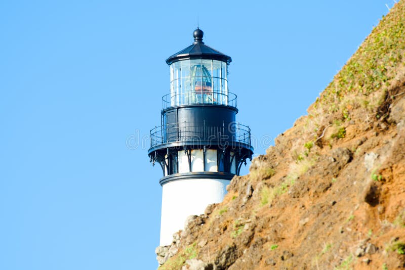 Top of a Lighthouse Over a Cliff Edge Stock Photo - Image of beacon ...