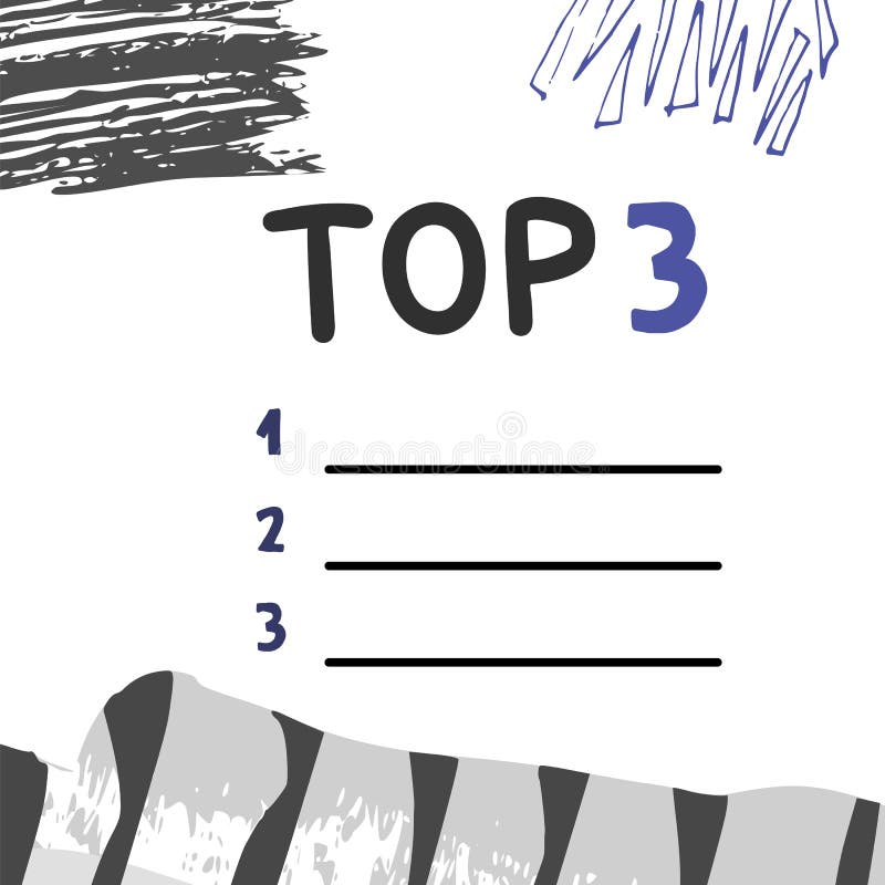 Top 3 List Blank. Vector Template Dsign. Stock Vector - Illustration of ...