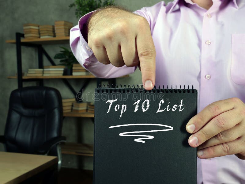 Top 10 List Sign on the Page Stock Image - Image of list, building ...