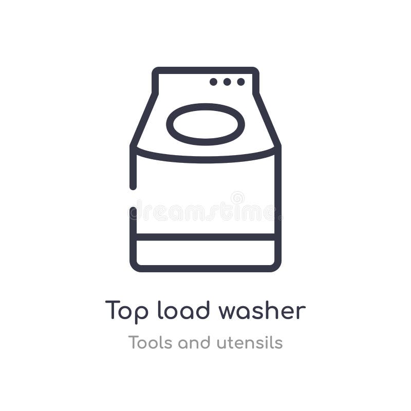 Top Load Washer Outline Icon. Isolated Line Vector Illustration from ...