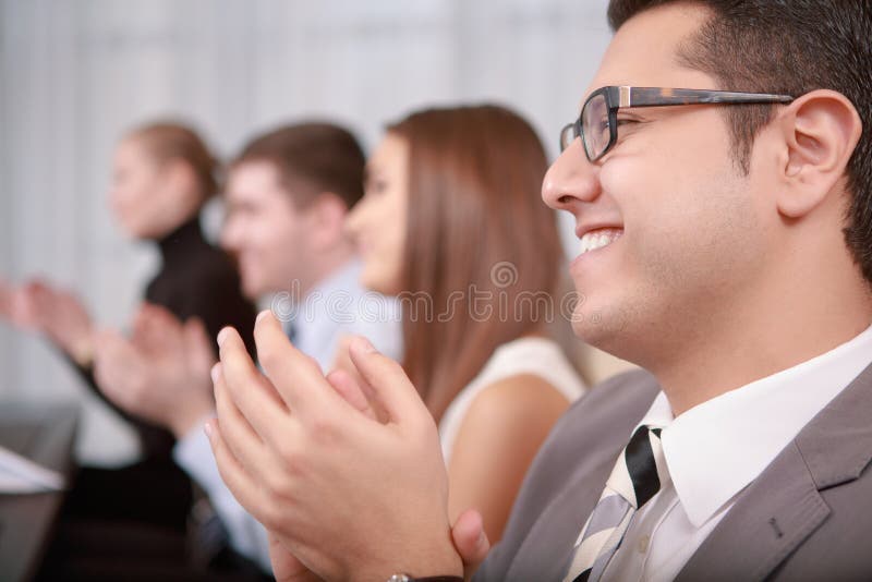 Top Manager at Presentation Stock Image - Image of communication, phone ...