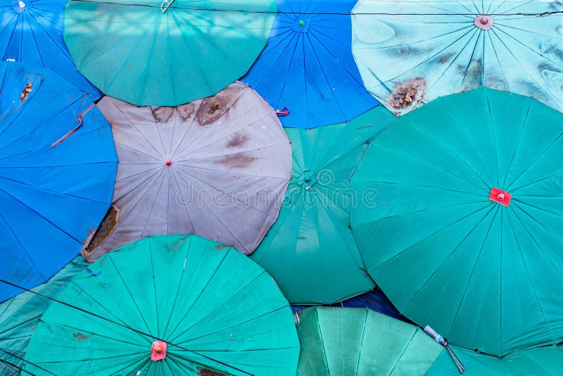 Top Many Umbrellas on the Market. Stock Photo - Image of protection ...