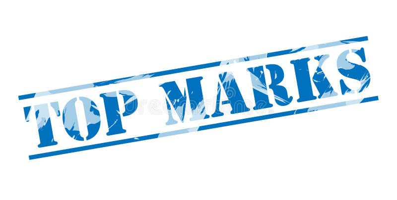 Top Marks blue stamp stock illustration. Illustration of rubber - 98288003